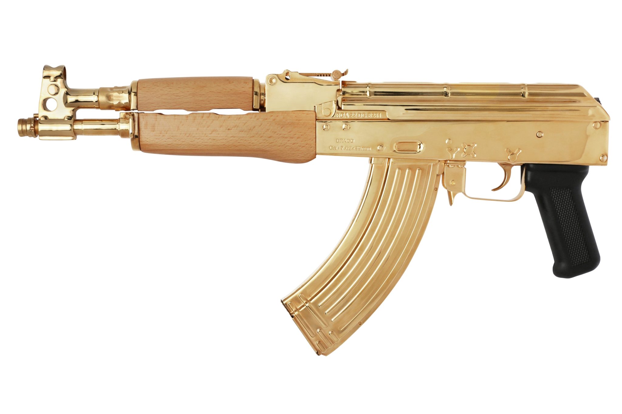 Century Arms Draco, 24K Gold, 7.62 x 39mm, Standard 30Rd Magazine ...
